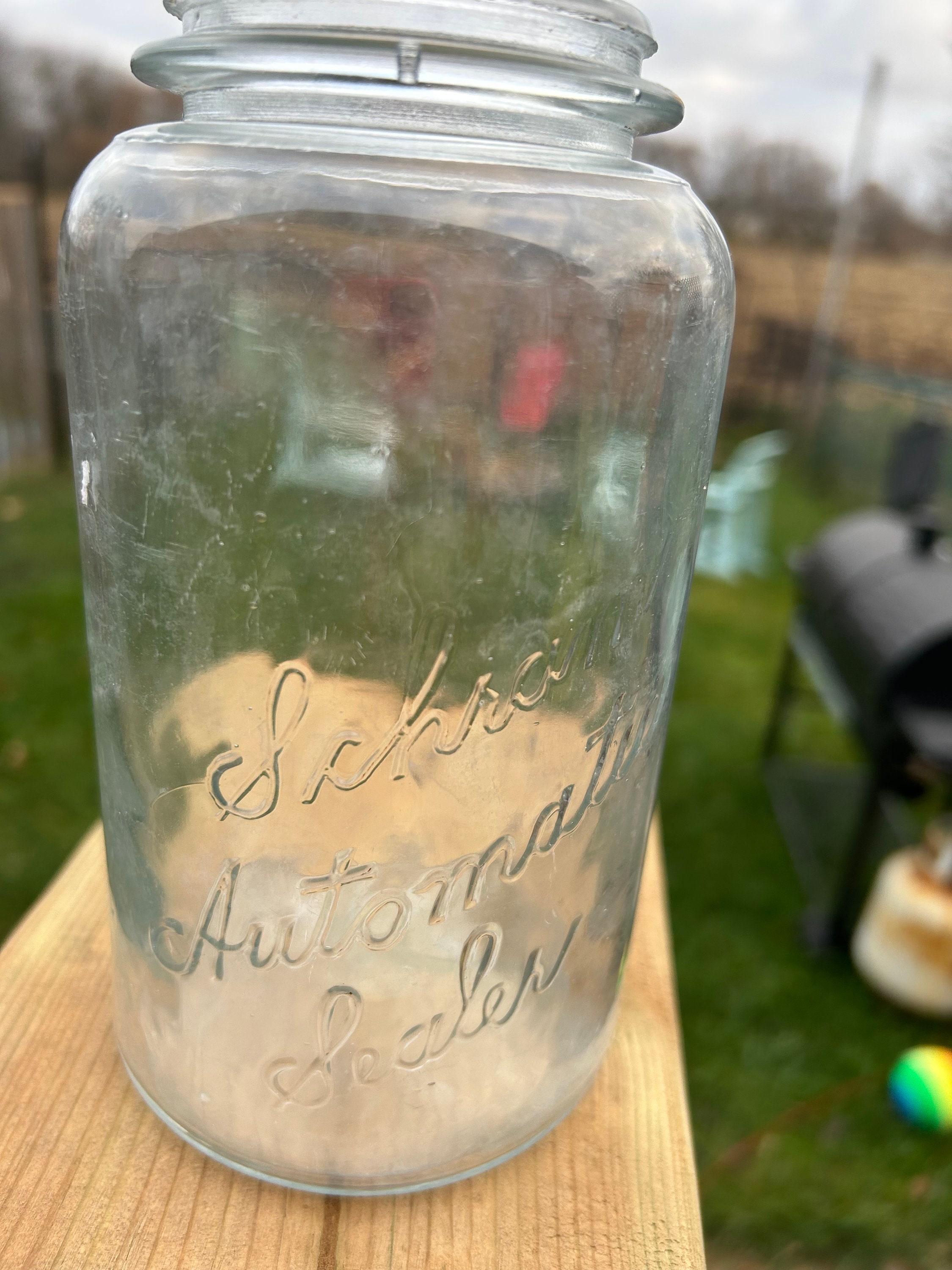 Antique Schram Automatic Sealer Clear Glass Quart Fruit Jar, No Lid - Etsy