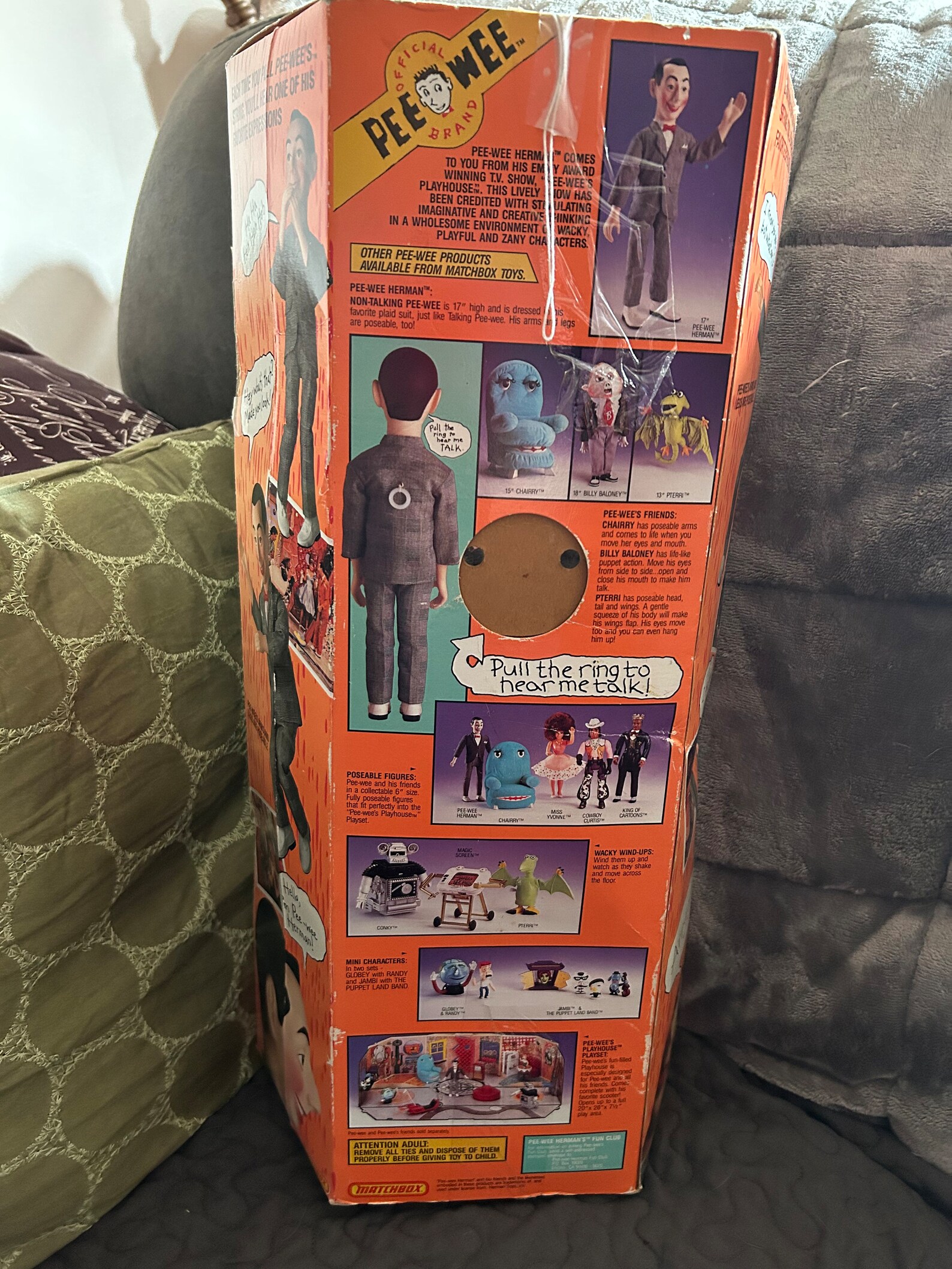 1987 Talking Pull String Peewee Herman Doll With Box - Etsy