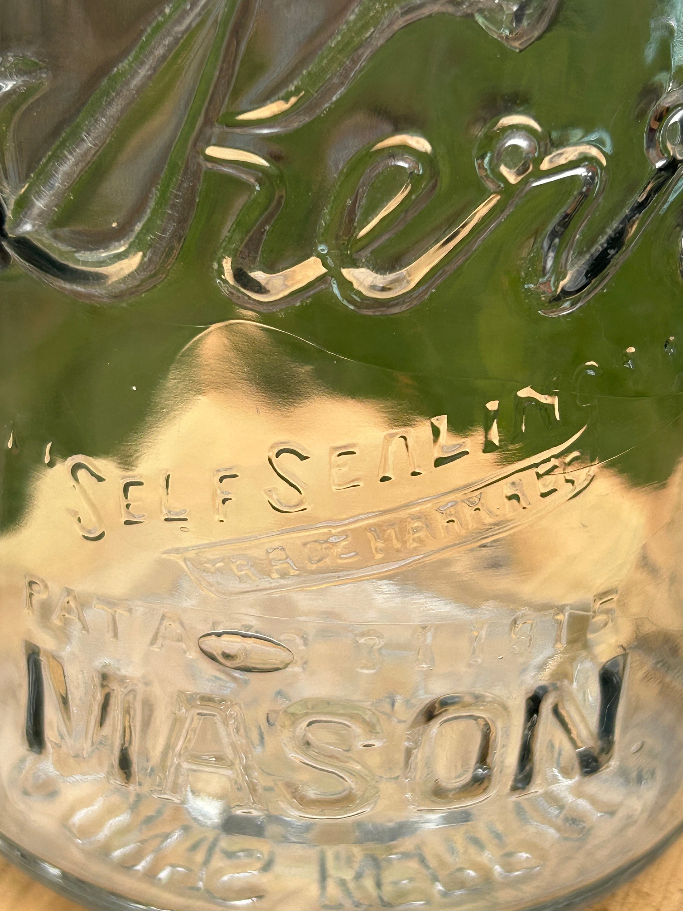Antique 1915 Clear Glass Kerr Self Sealing Mason Jar Quart Antique ...