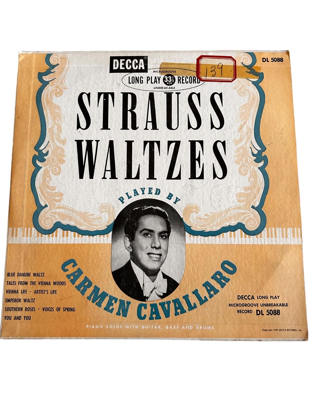 Strauss Waltzes Played by Carmen Cavallaro 1942 Vintage Vinyl Record ...