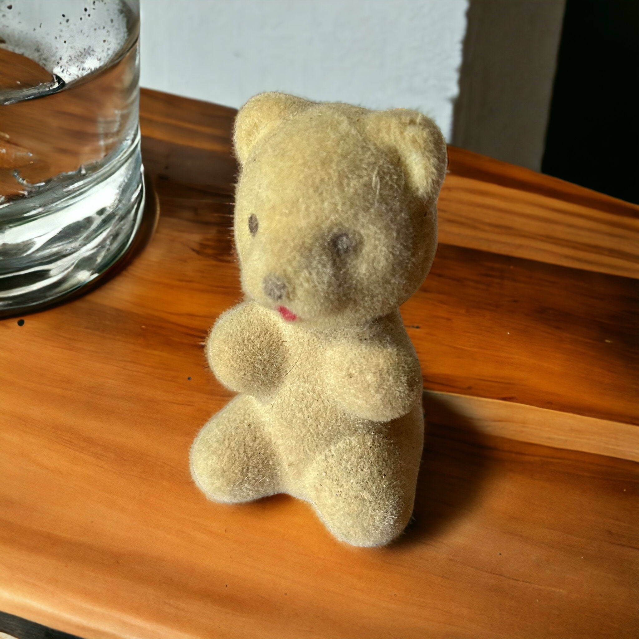 1970s Vintage Avon Fuzzy Teddy Bear Perfume Bottle Empty, Flocked Teddy ...