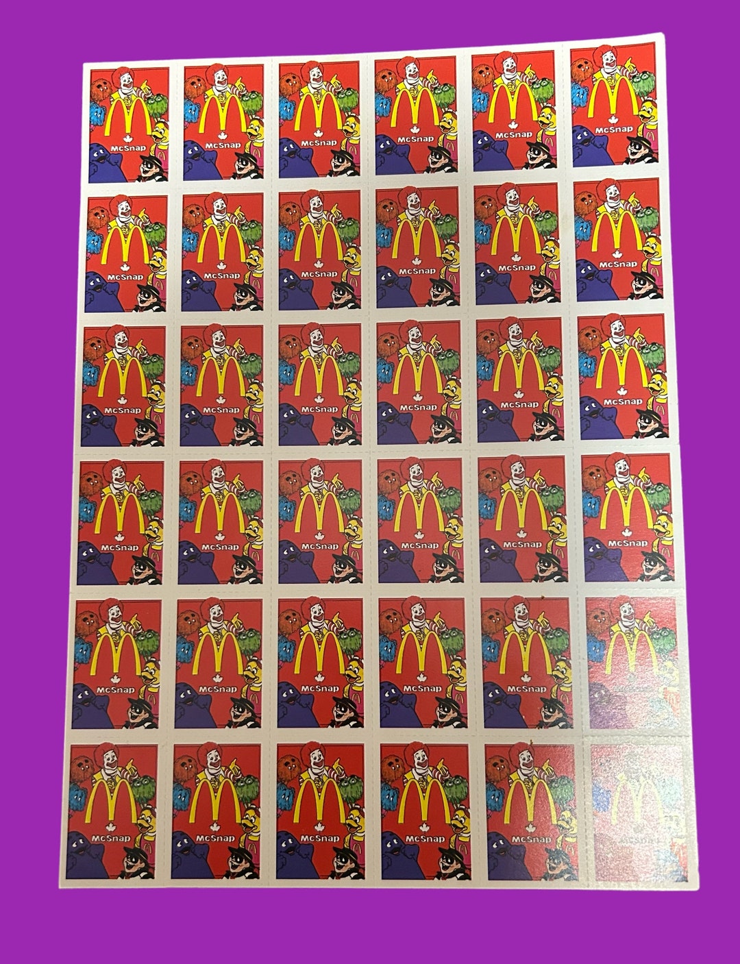 Vintage 1980s Rare Mcdonalds Paper Happy Meal Treat of the Week Mcsnap ...