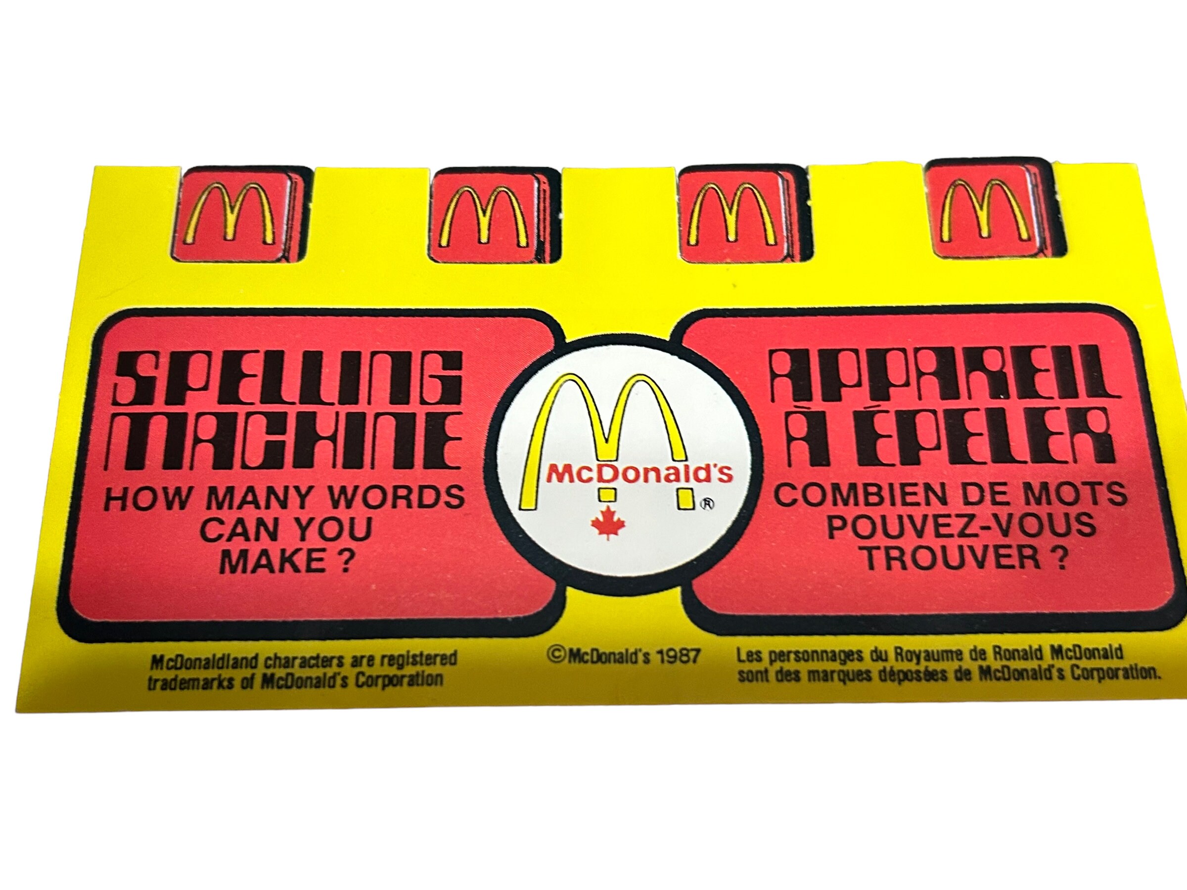 Vintage 1980s Rare Mcdonalds Paper Happy Meal Treat of the Week ...