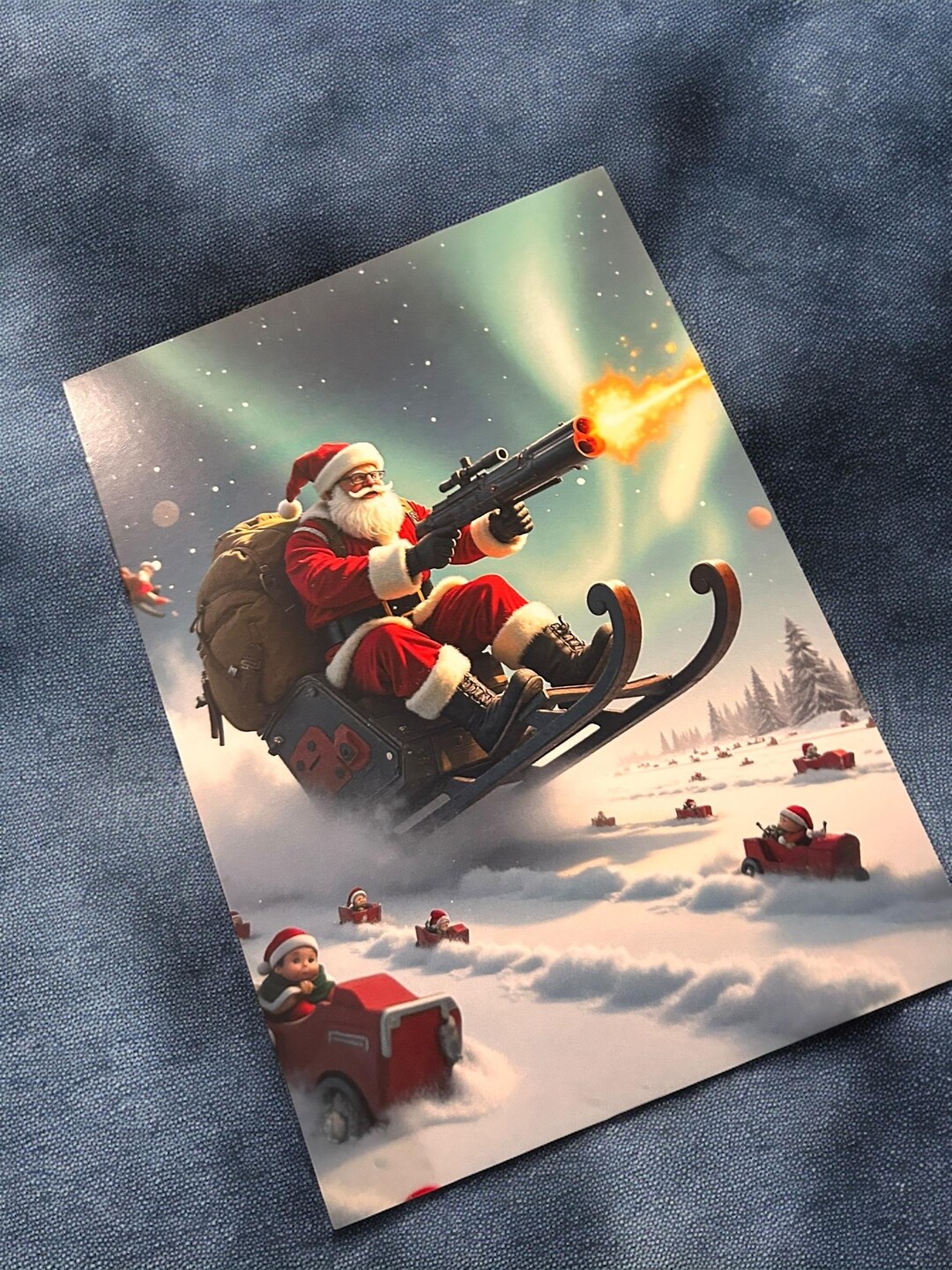 Christmas Cards, Holiday Cards, Santa in the Apocalypse, Battle Santa ...