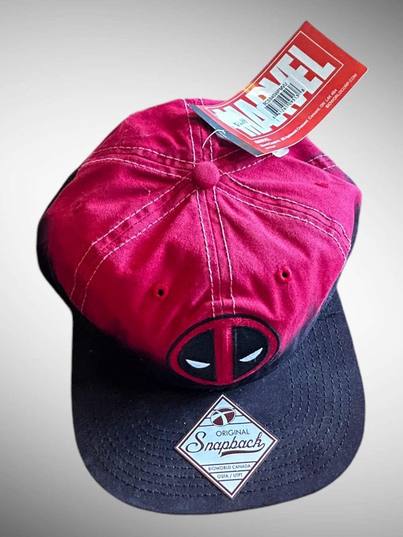 Deadpool Marvel Cap Snapback Hat Men's Ryan Retnolds Brand NEW With ...