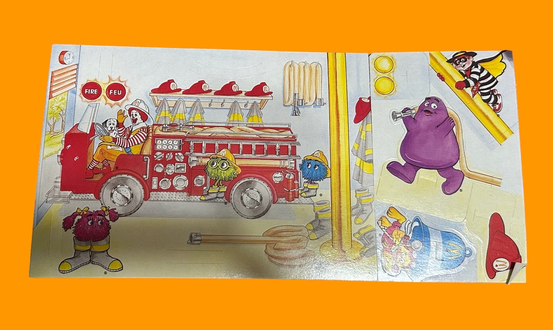 Vintage 1980s Rare Mcdonalds Paper Happy Meal Treat of the Week Fire ...