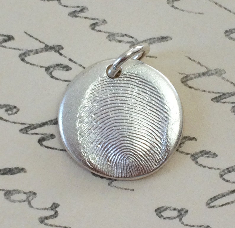 Fingerprint Jewelry Charm .999 Fine Silver Charm Personalized | Etsy