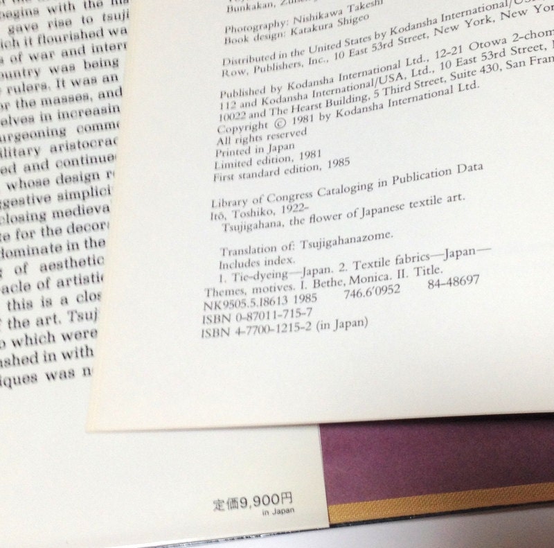 Vintage Japanese Book, Collectible Hardcover Art Book, Tsujigahana ...