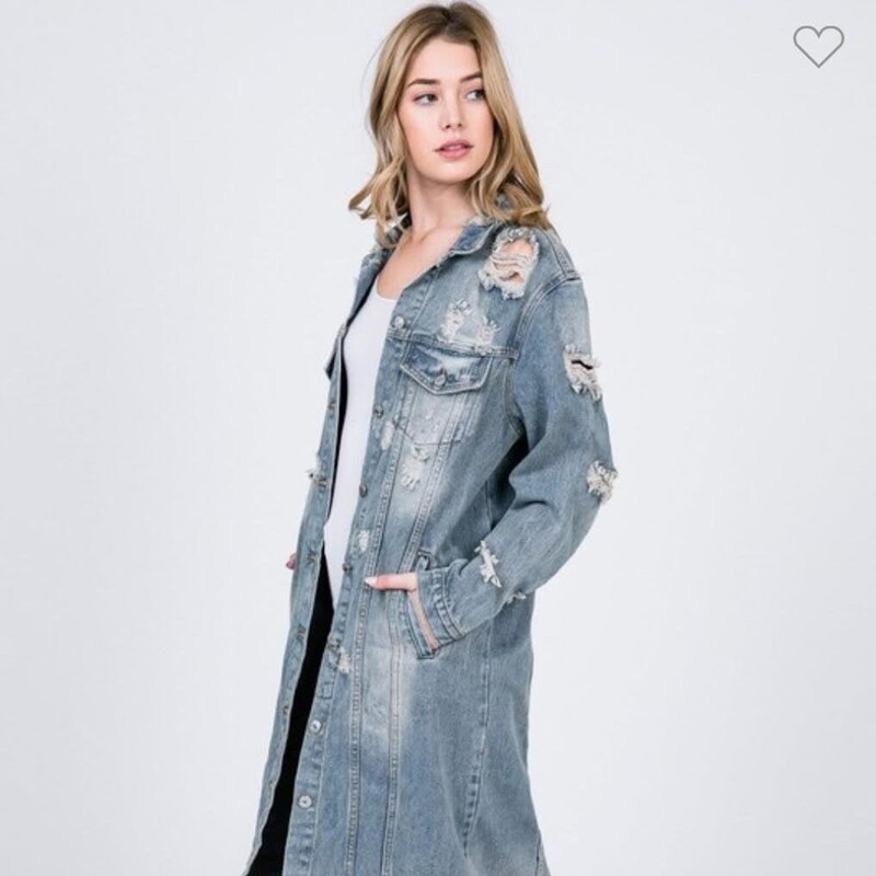 Long Denim Jacket - Etsy