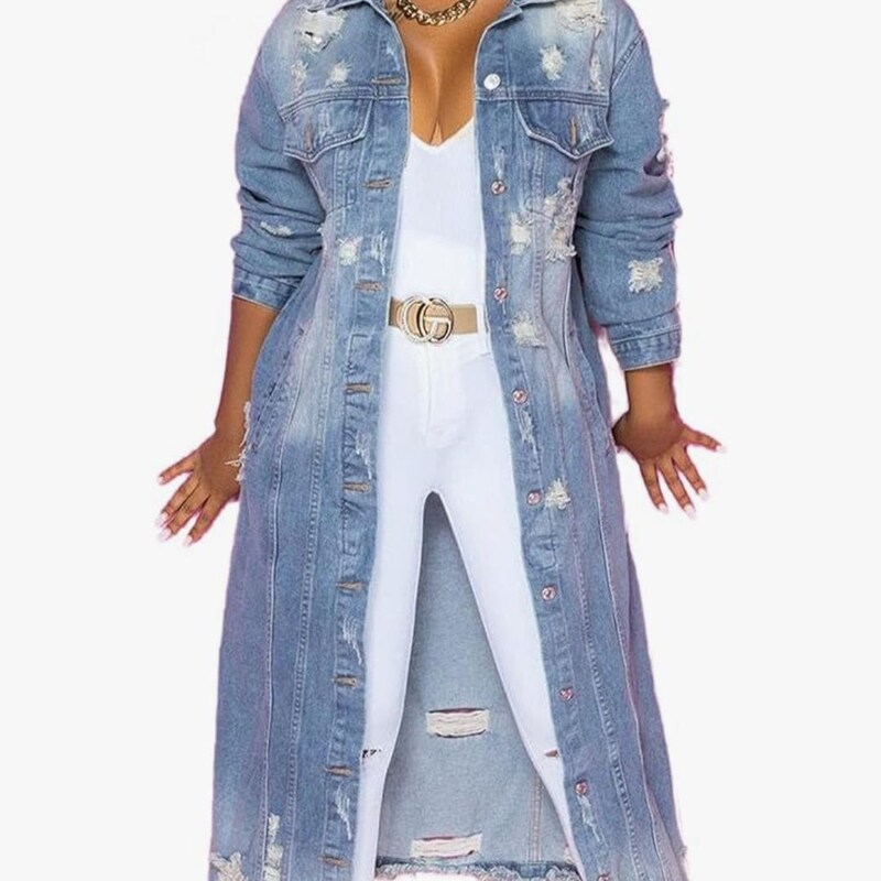 Long Denim Jacket - Etsy