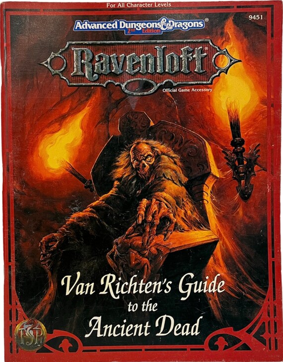 Tsr Books Ravenloft Van Richten's Guide to Ancient Dead - Etsy