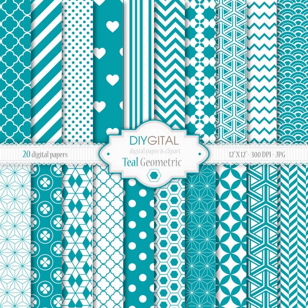 Teal Chevron Paper - Etsy
