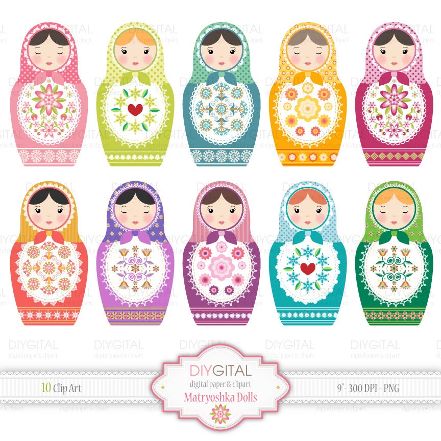 Matryoshka Nesting Dolls Clip Art
