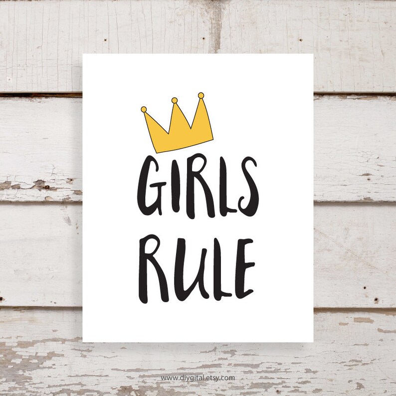 Printable Wall Art Nursery/kids Quote girls Rule 8 X 10 | Etsy