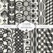 Black & White Retro Digital Papers Retro Patterns 14 - Etsy