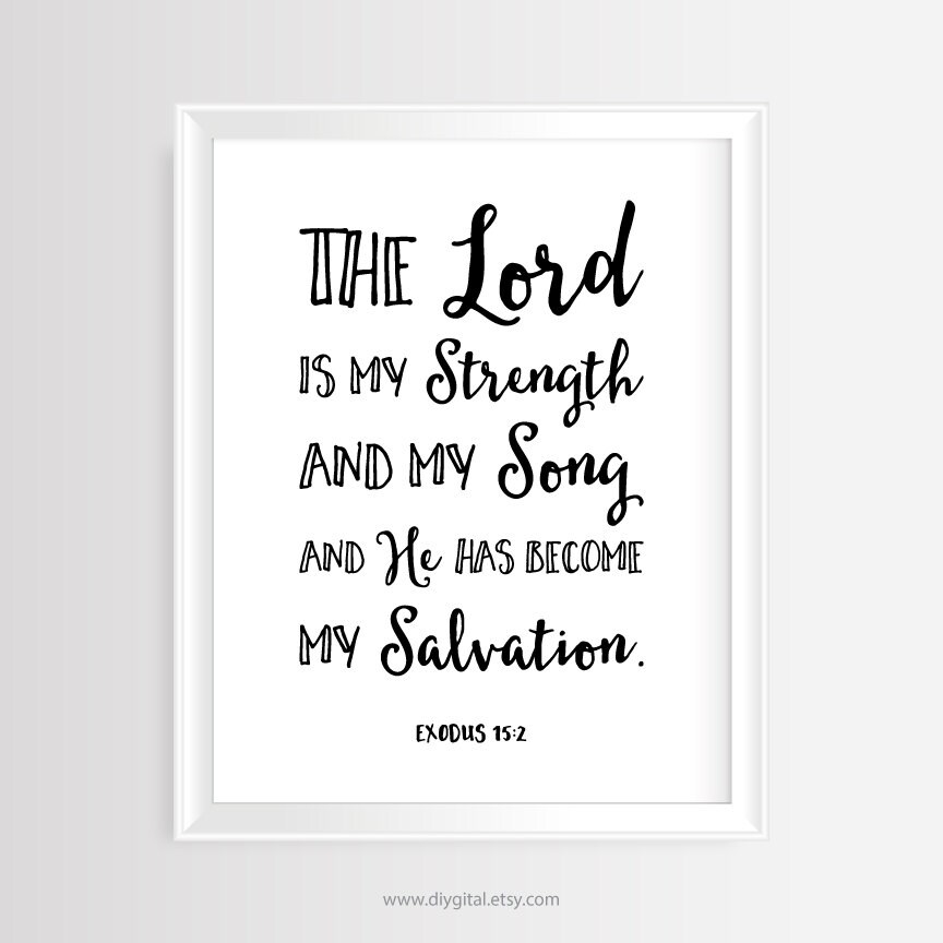 Printable Wall Art Christian Quote the Lord is My Strength - Etsy