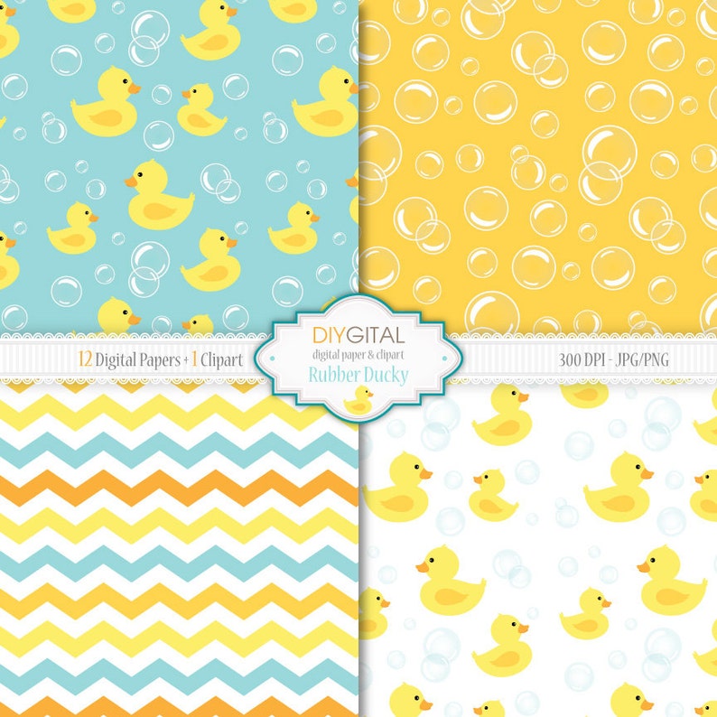 Rubber Ducky Digital Paper Set Rubber Ducky Clipart 12 Blue - Etsy UK