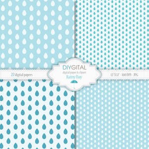 Rainy Day Digital Paper Set 22 High Quality Printable - Etsy