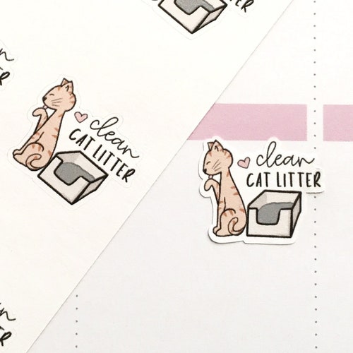 Clean Cat Litter Sticker Cat Litter Box Sticker Chore - Etsy