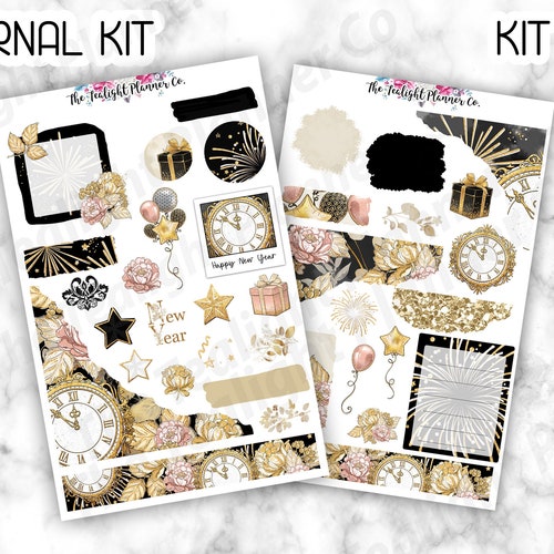 Happy New Year Journal Sticker Kit New Years Journal - Etsy