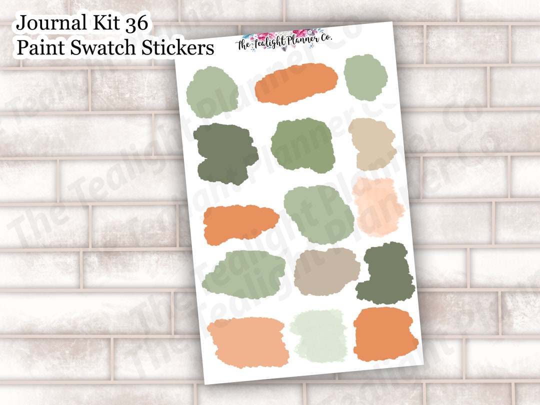 Paint Swatch Stickers, Brush Stroke Stickers, Journal Stickers, Planner ...