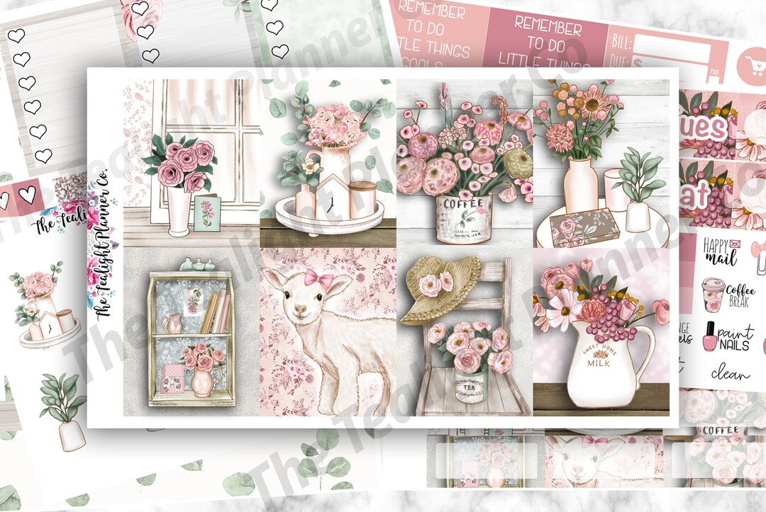 Farmhouse Planner Stickers Floral Sticker Kit Farm Stickers - Etsy