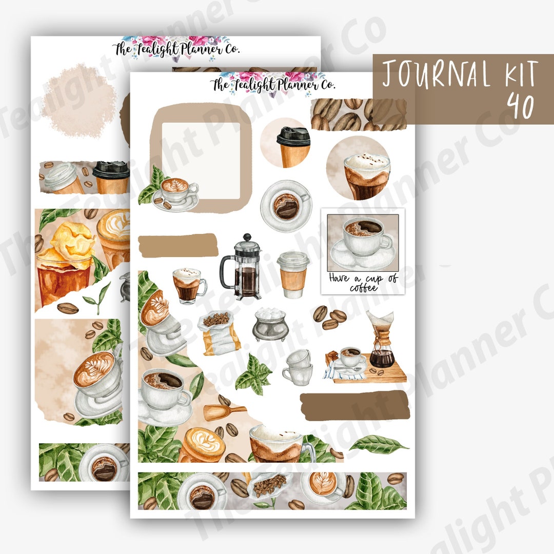 Coffee Journal Stickers, Coffee Lover Journal Sticker Kit, Coffee ...