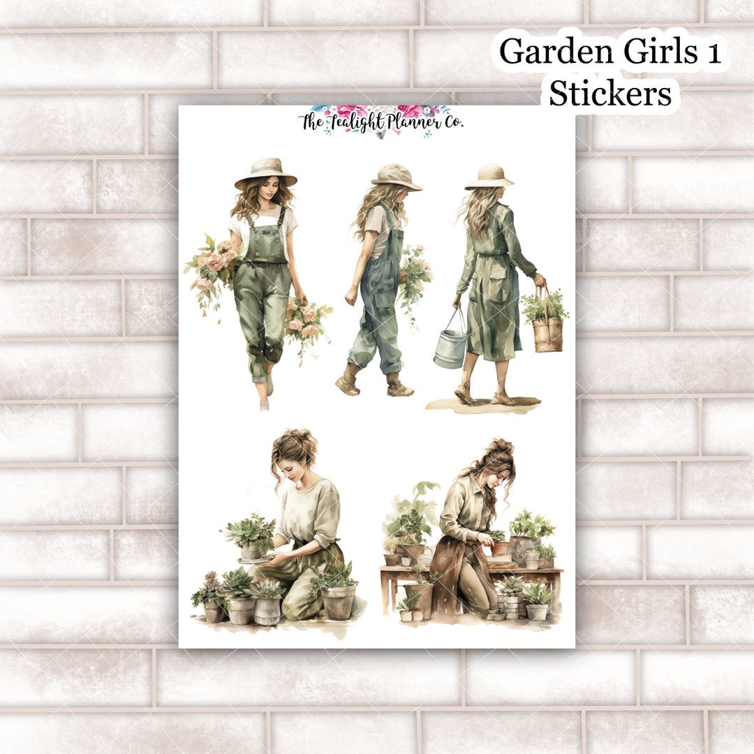 Garden Girl Stickers, Girl Stickers, Decorative Stickers for Planning ...
