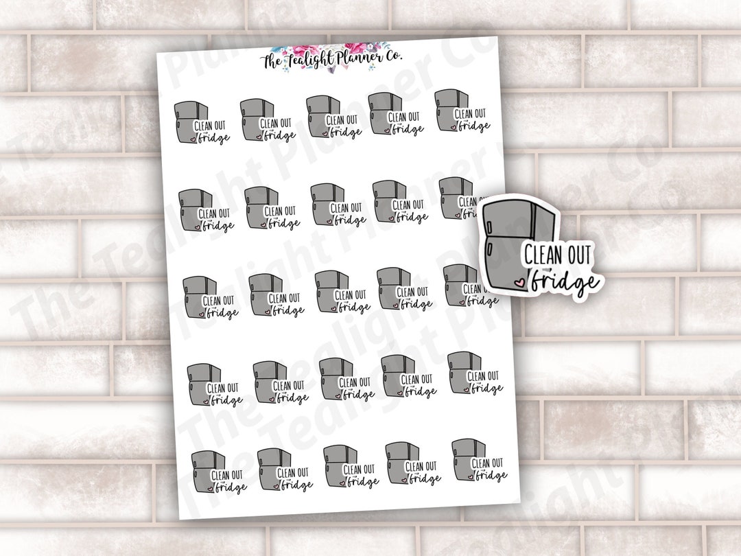 Clean Out Fridge Planner Sticker, Cleaning Sticker, Chore Planner ...