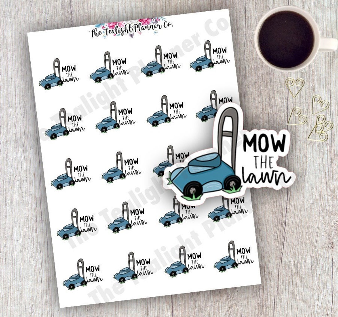 Mow Lawn Sticker, Cut the Grass Sticker, Lawn Mower Sticker, Chore ...