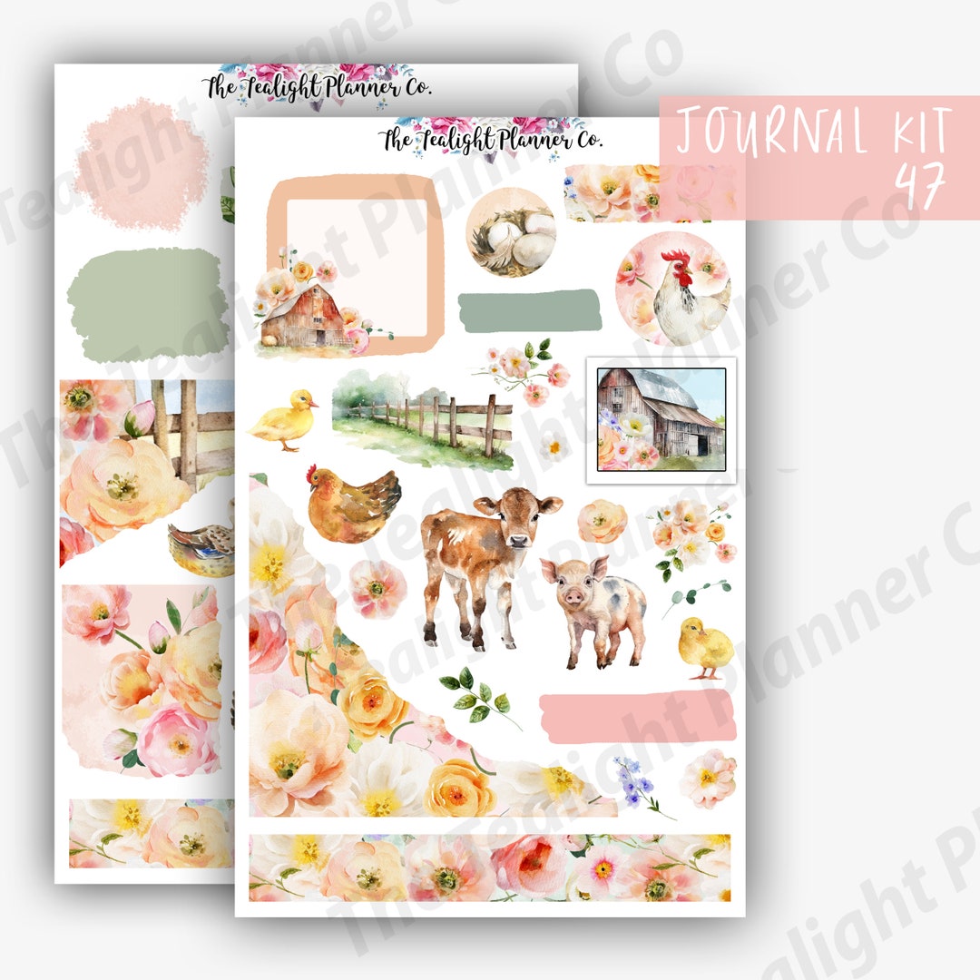 Farm Life Journal Sticker Kit, Cow Sticker, Country Journal Stickers ...