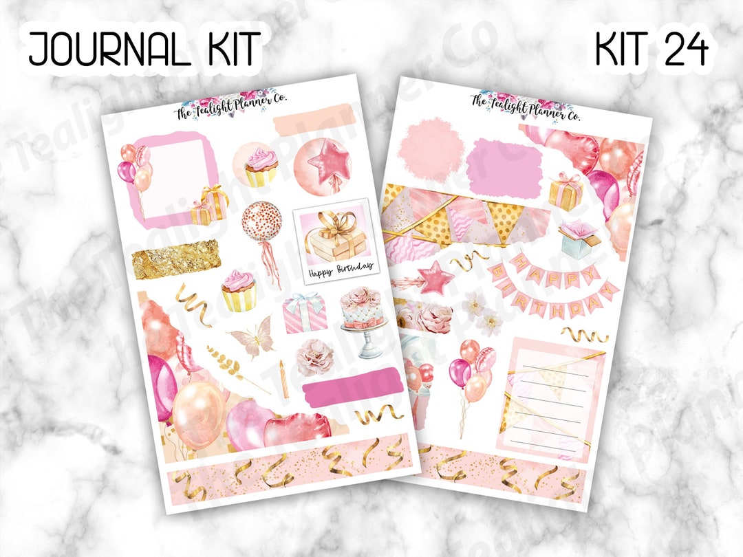 Birthday Journal Stickers, Journal Sticker Kit, Birthday Stickers ...