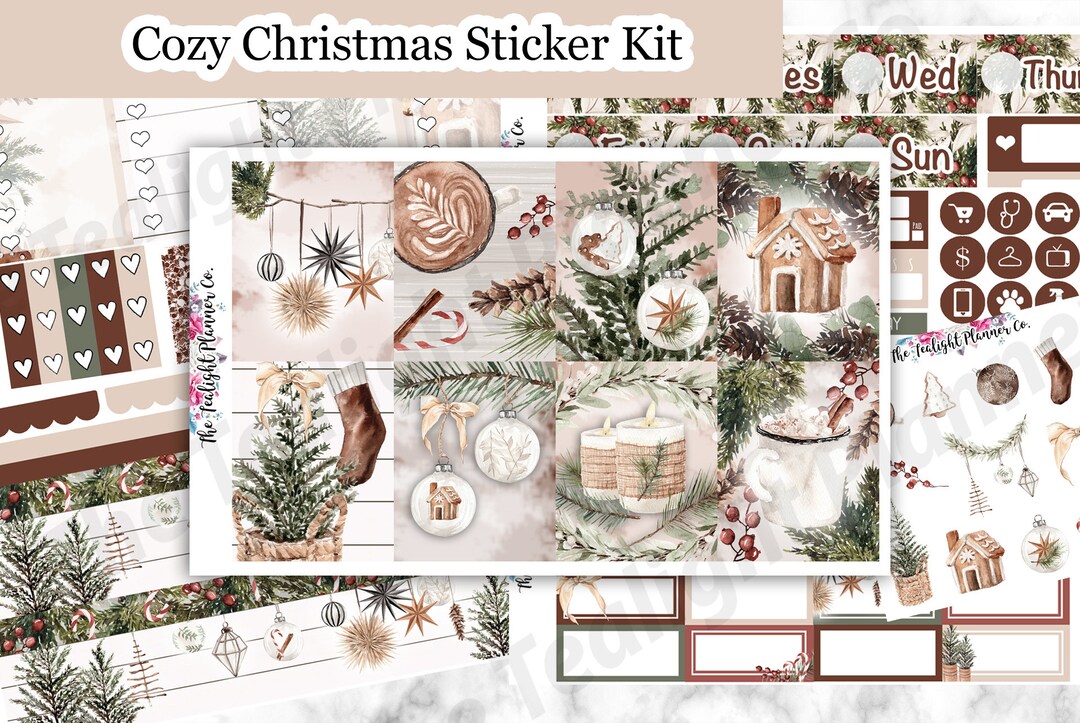 Cozy Christmas Sticker Kit, Christmas Stickers, Holiday Stickers ...