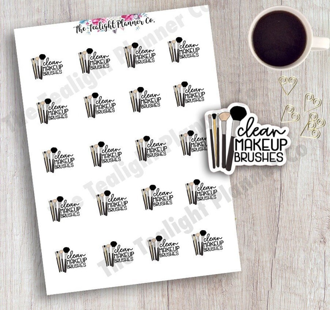 Clean Makeup Brushes Sticker, Cleaning Planner Stickers, Makeup ...