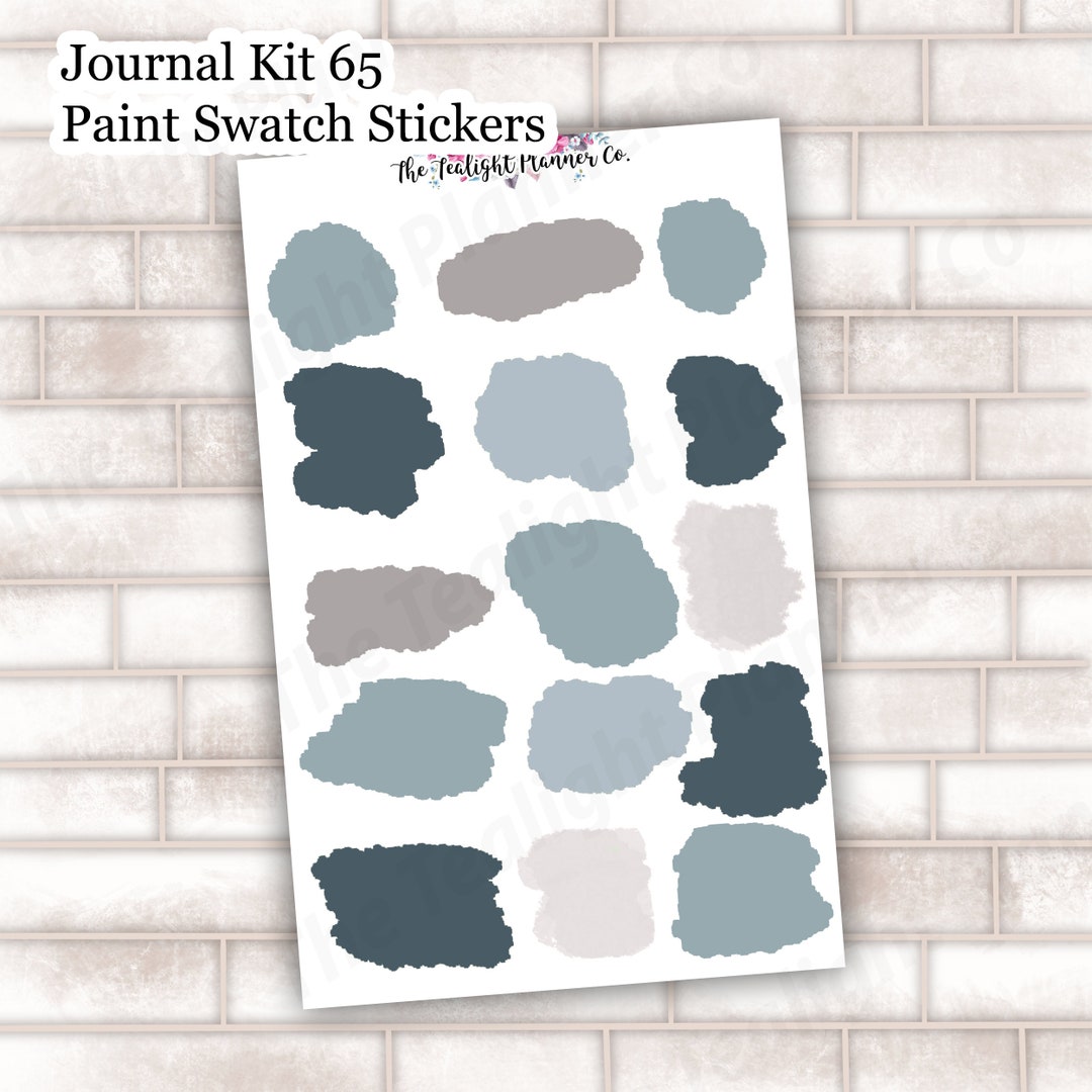 Paint Swatch Stickers, Brush Stroke Sticker, Journal Stickers ...
