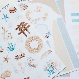 Boho Beach Journal Stickers, Beach Planner Stickers, Beach Theme ...
