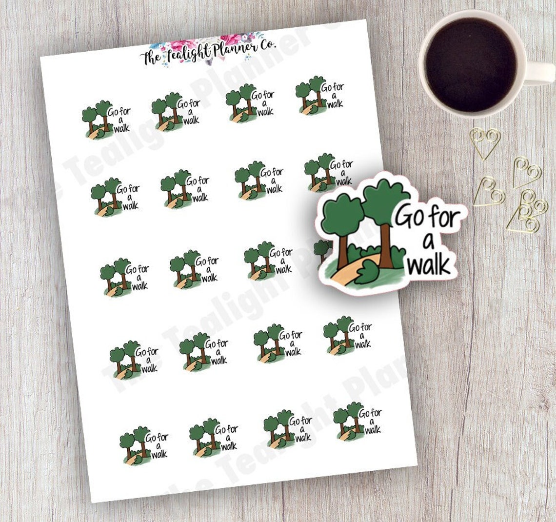 Go for A Walk Sticker Walk Planner Sticker Walking Sticker - Etsy