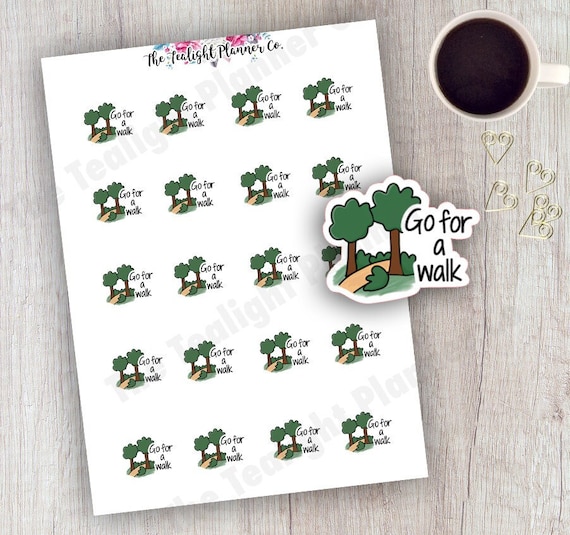 Go for A Walk Sticker Walk Planner Sticker Walking Sticker - Etsy