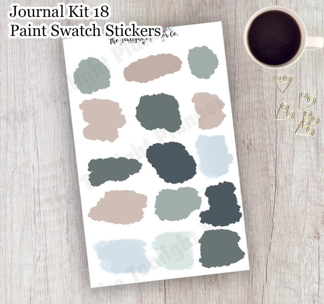Paint Swatch Stickers, Journal Stickers, Brush Stroke Stickers for ...