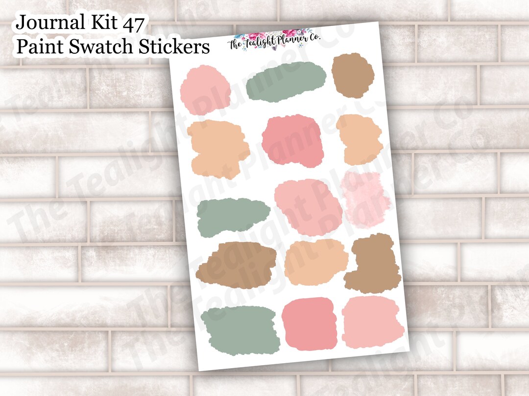 Paint Swatch Stickers, Journal Stickers, Brush Stroke Stickers for ...