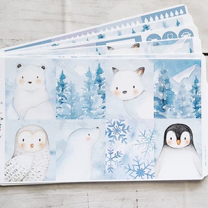 Winter Animals Sticker Kit, Winter Stickers, Woodland Planner Stickers ...