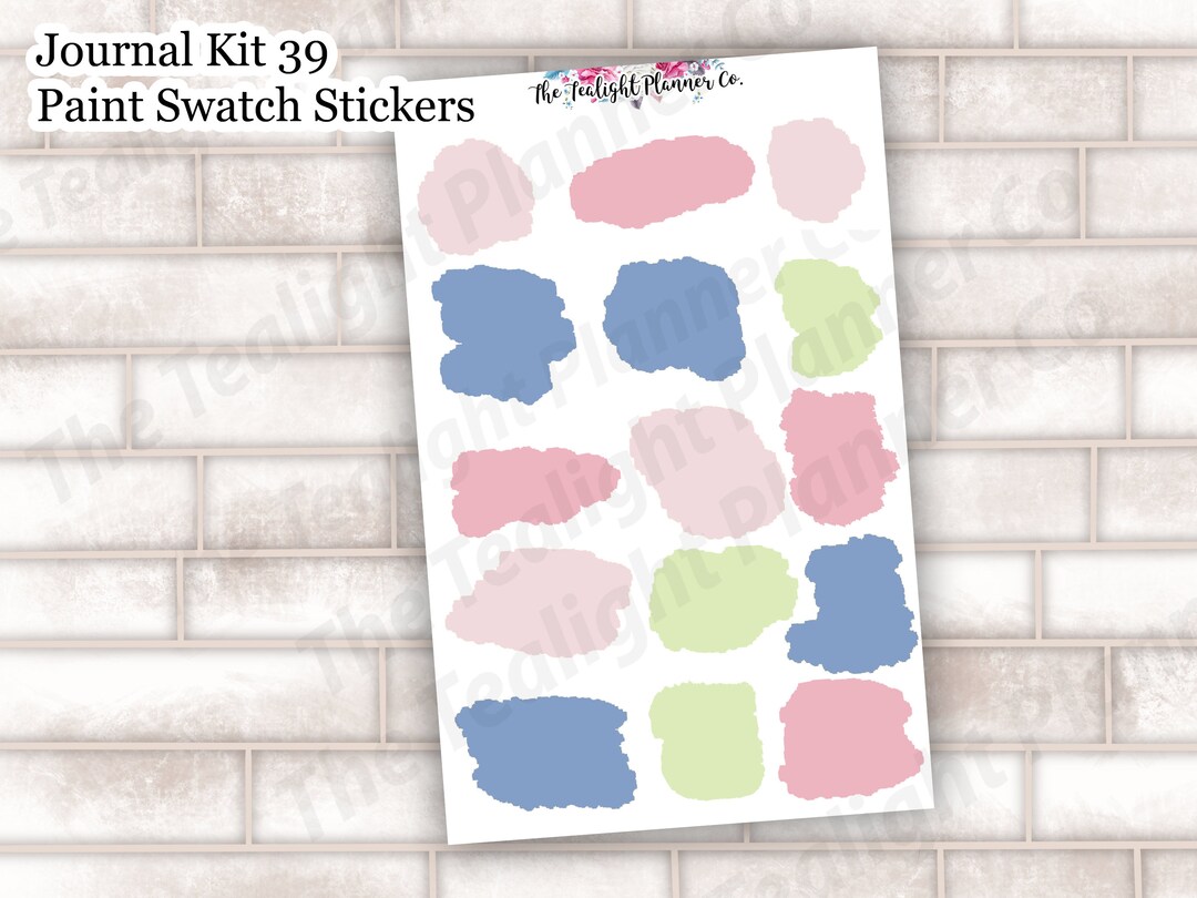 Paint Swatch Stickers, Pastel Stickers, Brush Stroke Stickers ...
