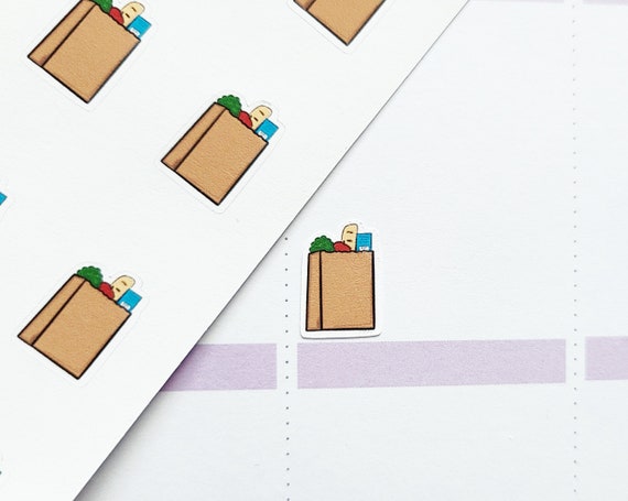 Grocery Bag Sticker Grocery Shopping Sticker Shopping | Etsy