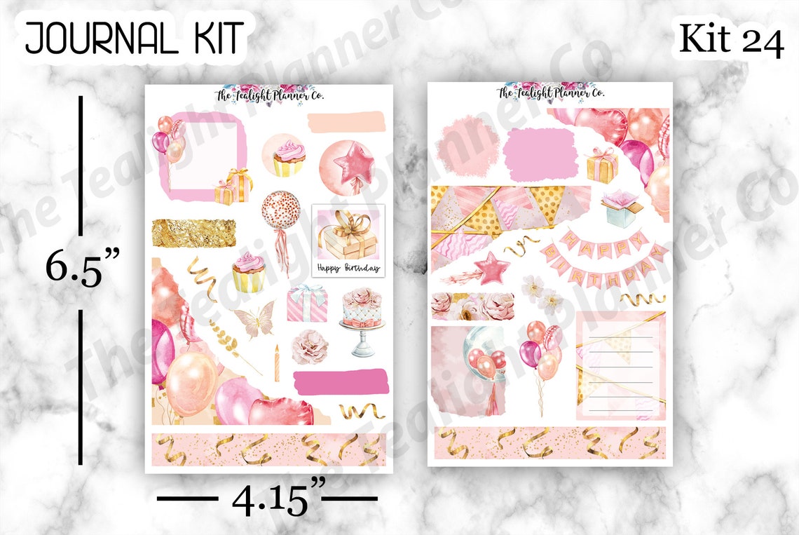 Birthday Journal Stickers Journal Sticker Kit Birthday - Etsy