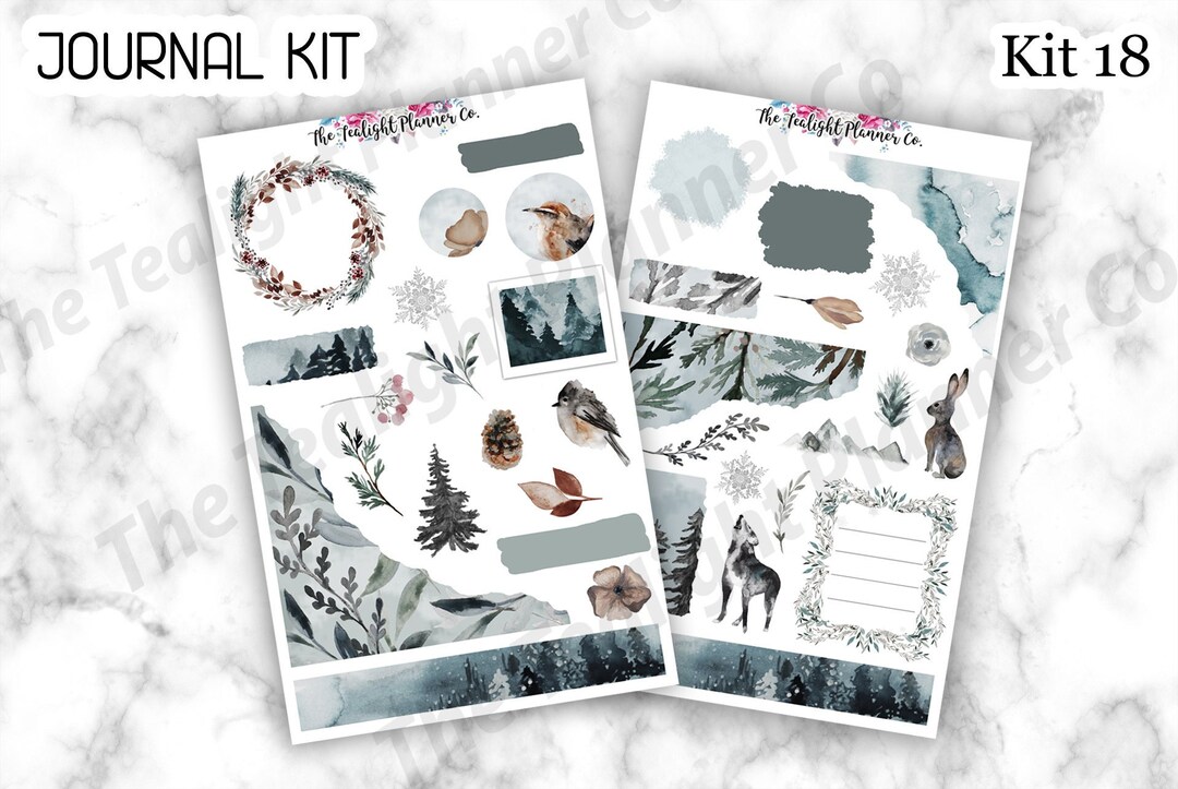 Winter Journal Stickers, Winter Stickers, Journal Sticker Kit, Winter ...