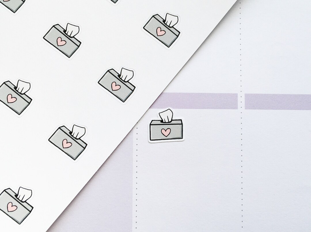Tissue Box Planner Sticker, Sick Day Planner Sticker, Tissue Stickers ...