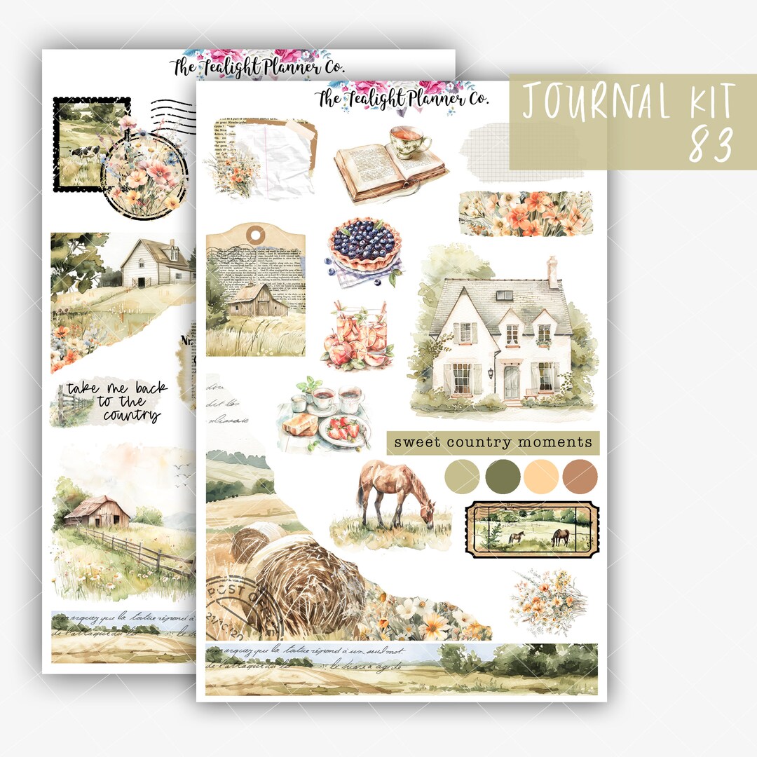 Countryside Journal Sticker Kit, Country Journal Stickers, Country ...
