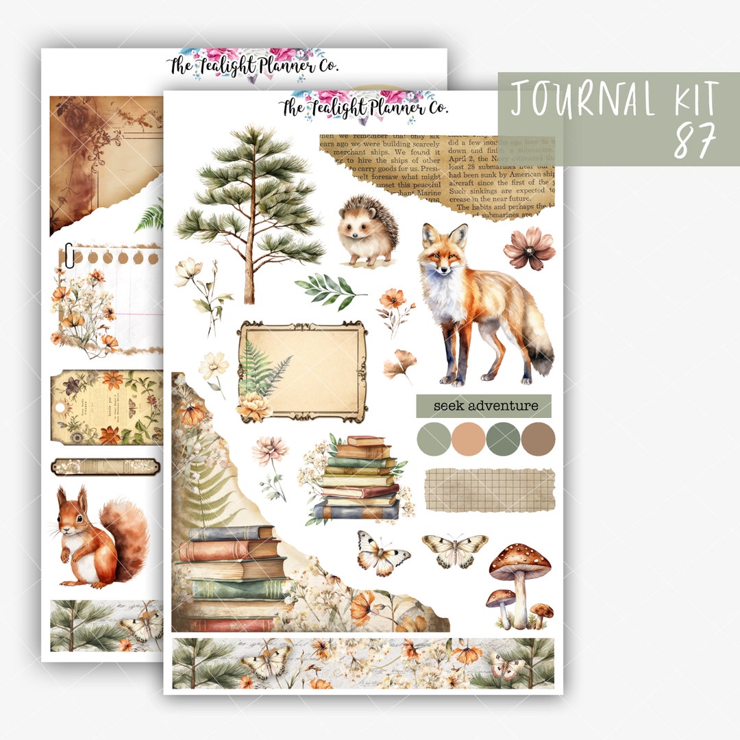 Whimsical Forest Journal Kit, Forest Journal Stickers, Nature Stickers ...
