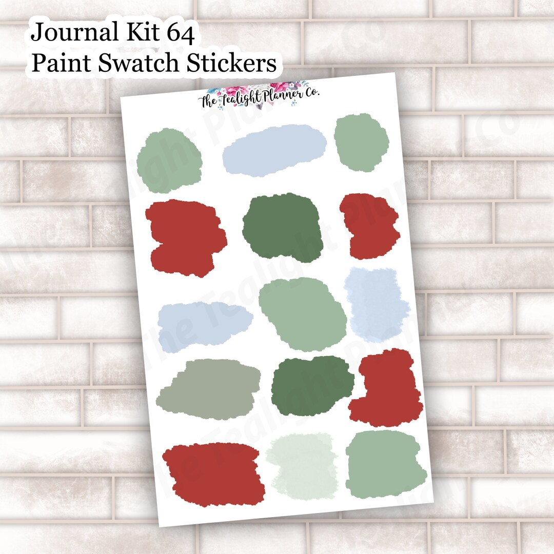 Paint Swatch Stickers, Brush Stroke Sticker, Journal Stickers ...