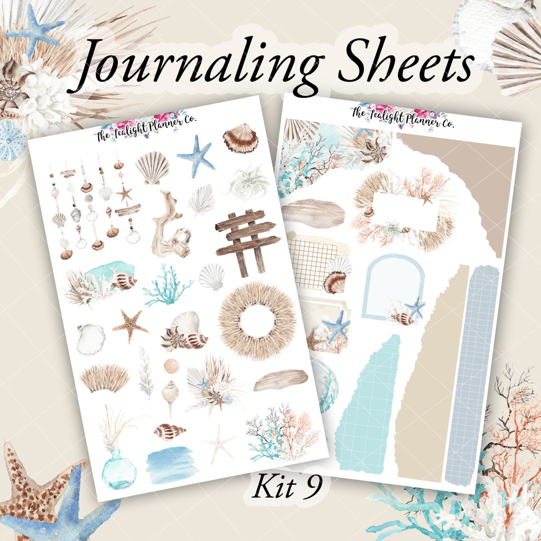 Boho Beach Journal Stickers, Beach Planner Stickers, Beach Theme ...